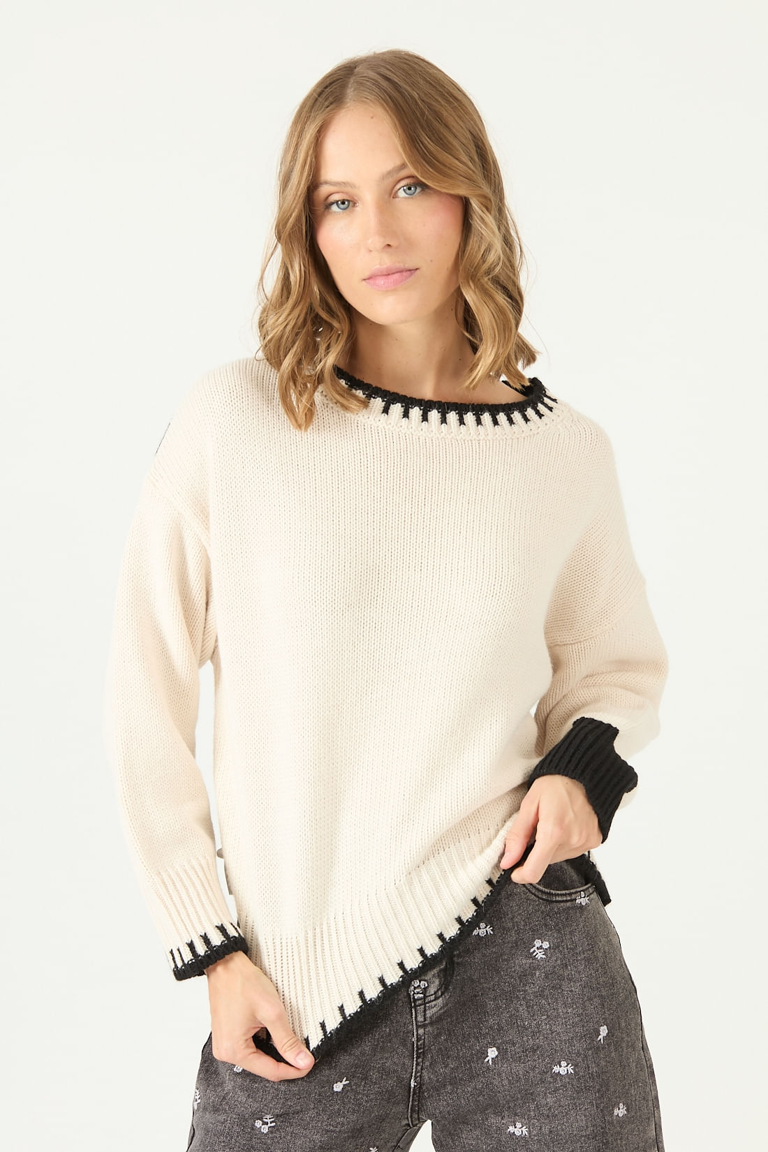 Sweater con lana rayas - Privilege